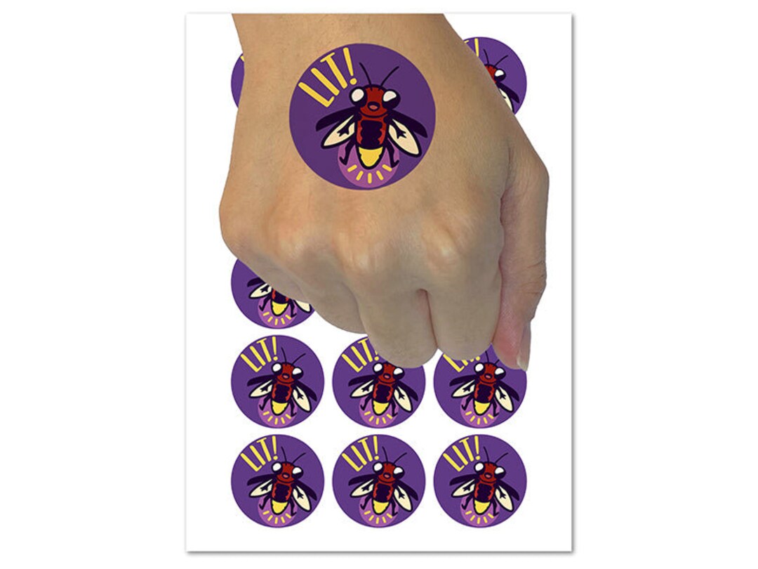Lit Cute Firefly Insect Temporary Tattoo Water Resistant Fake Body Art ...