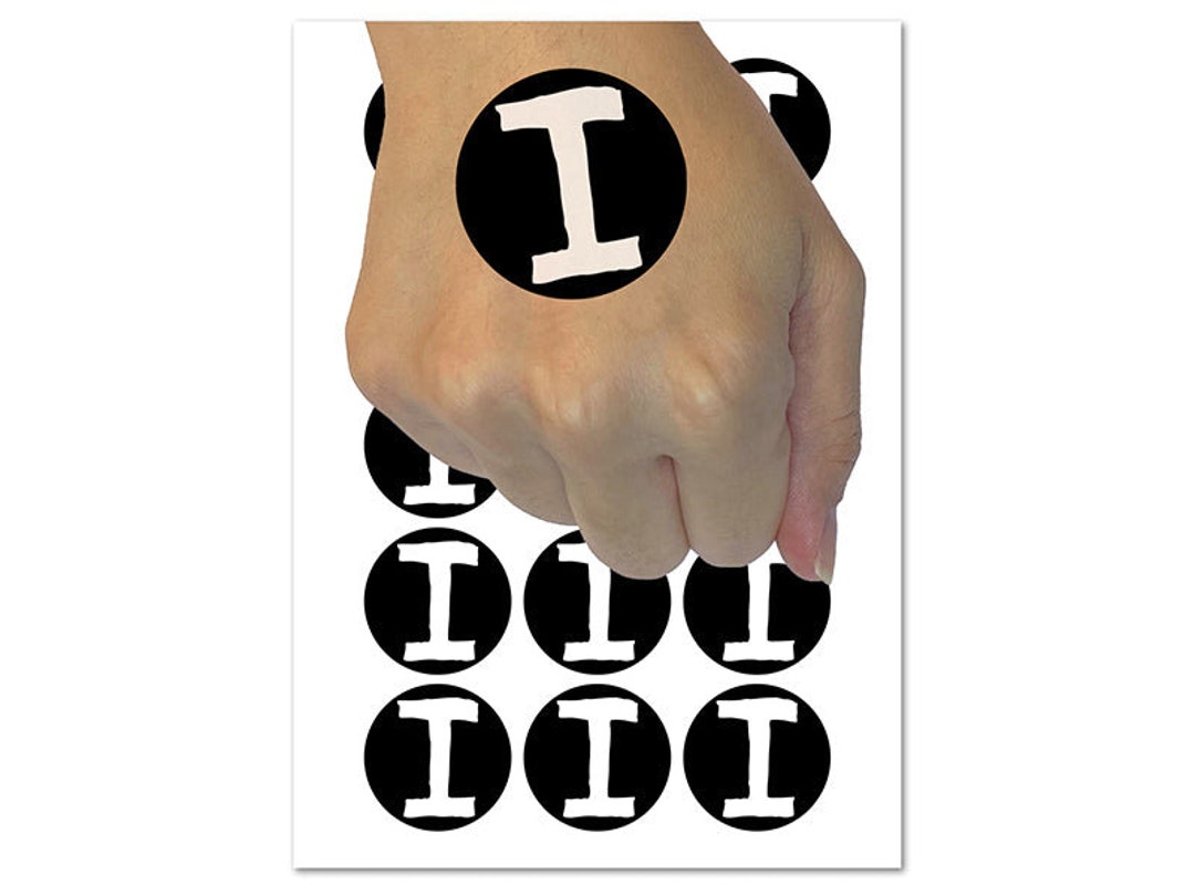 Letter I Uppercase Cute Typewriter Font Temporary Tattoo Water ...