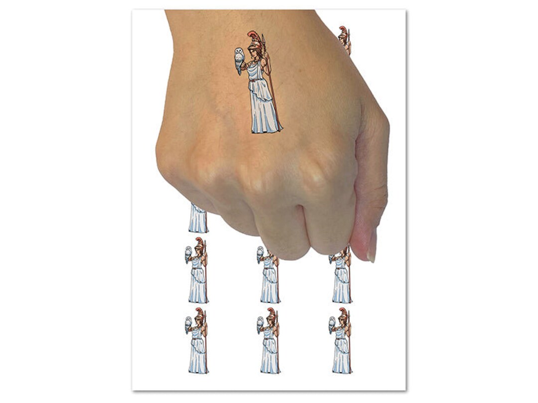 Athena Greek Goddess Minerva Wisdom War Temporary Tattoo Water ...