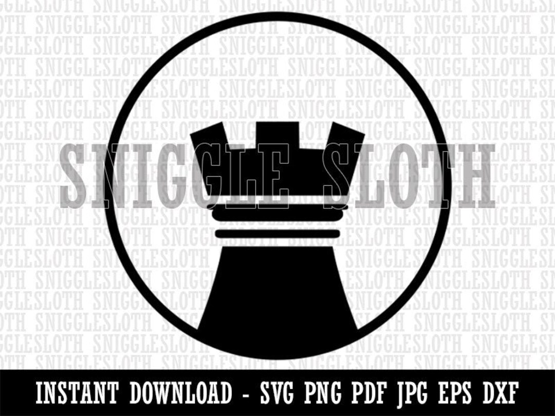 Chess Piece Black Rook Clipart Instant Digital Download SVG - Etsy