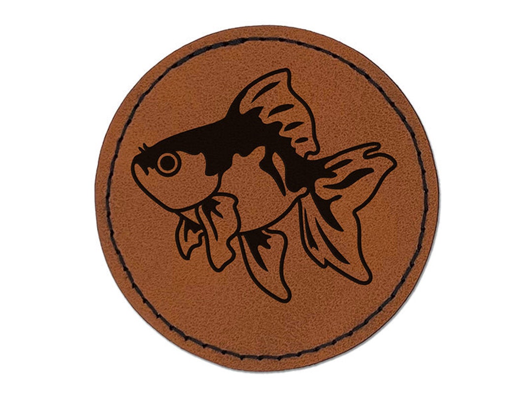 Fancy Pet Goldfish Round Iron-on Engraved Faux Leather Patch - Etsy