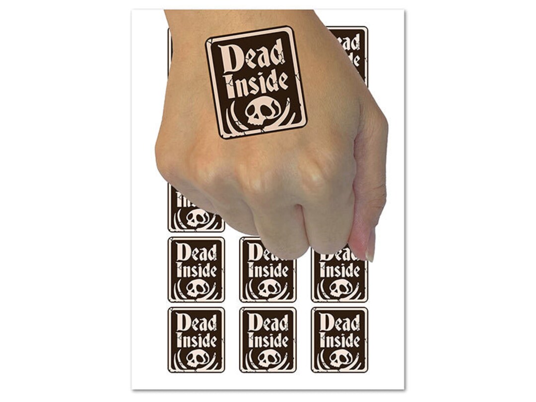 Dead Inside Goth Skeleton Macabre Temporary Tattoo Water Resistant Fake ...