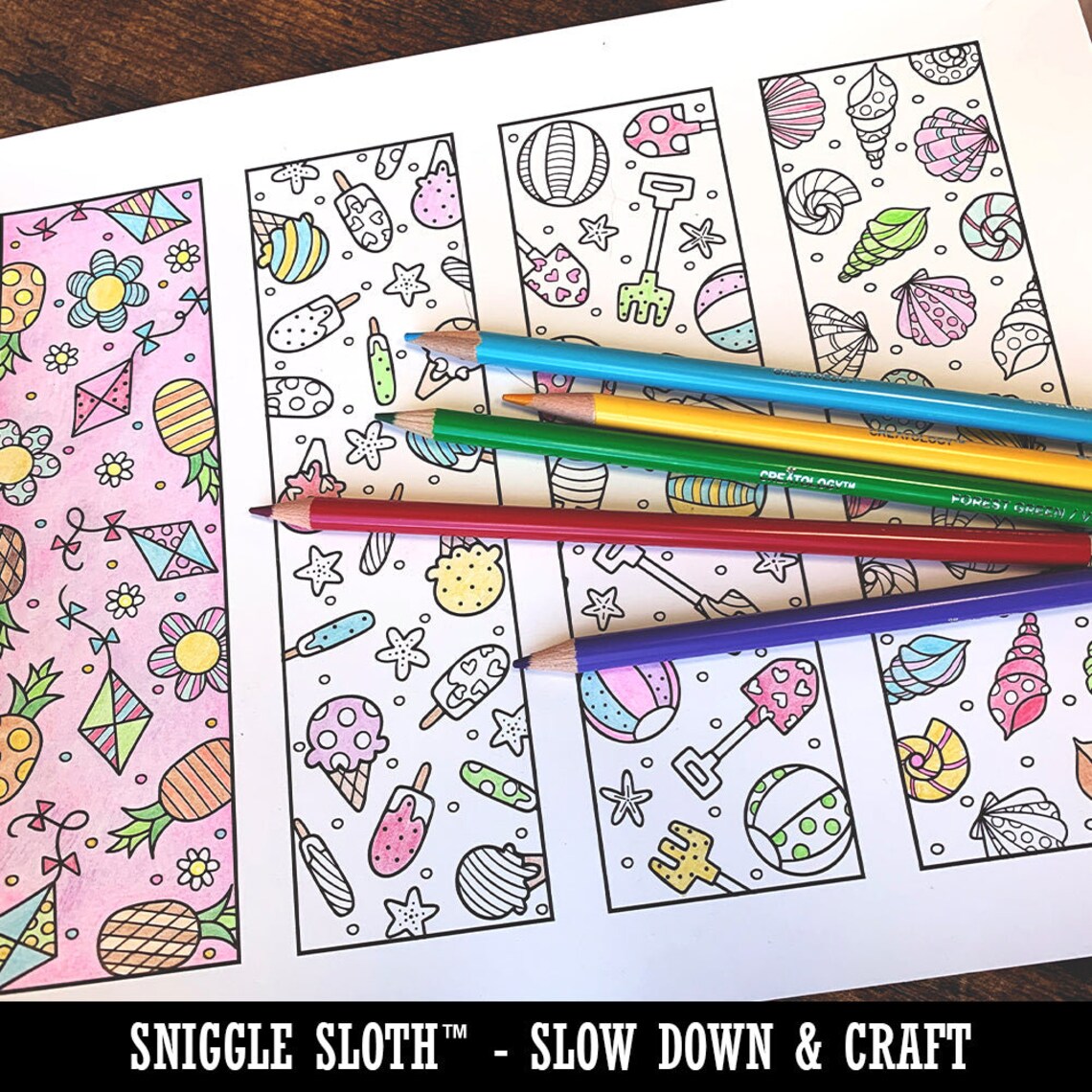 Mermaids at Sea Coloring Bookmarks Instant Digital Download - Etsy