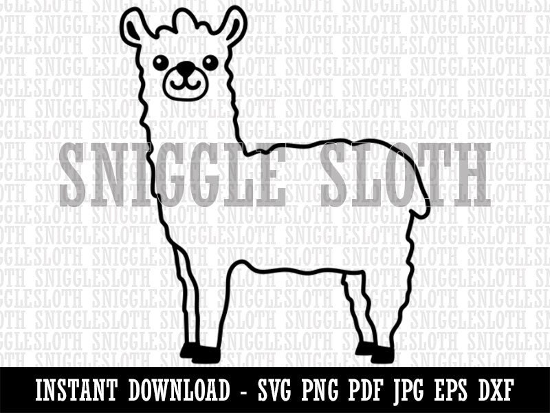 Lovely Llama Alpaca Clipart Instant Digital Download SVG EPS - Etsy