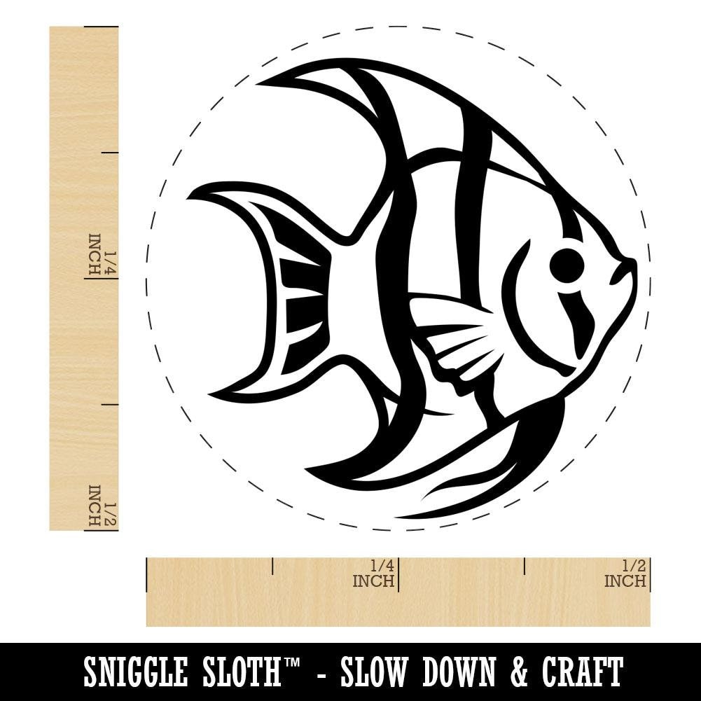 Freshwater Striped Angelfish Fish Rubber Stamp for Stamping | Etsy