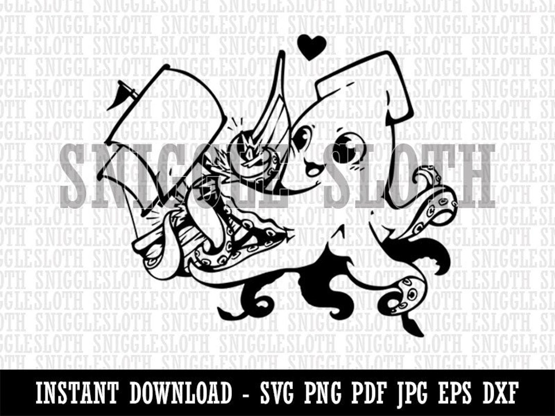 Adorable Kraken Squid Sea Monster Hug Ship Clipart Digital - Etsy