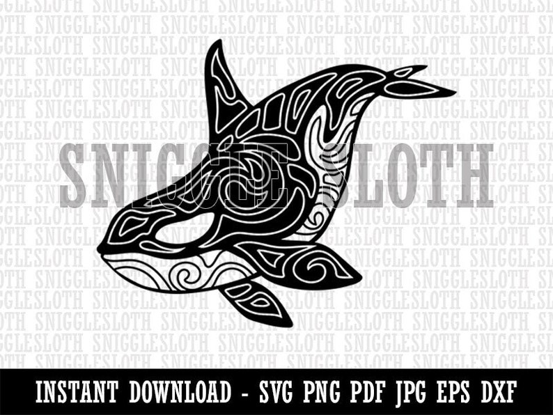 Tribal Orca Killer Whale Clipart Instant Digital Download SVG | Etsy ...