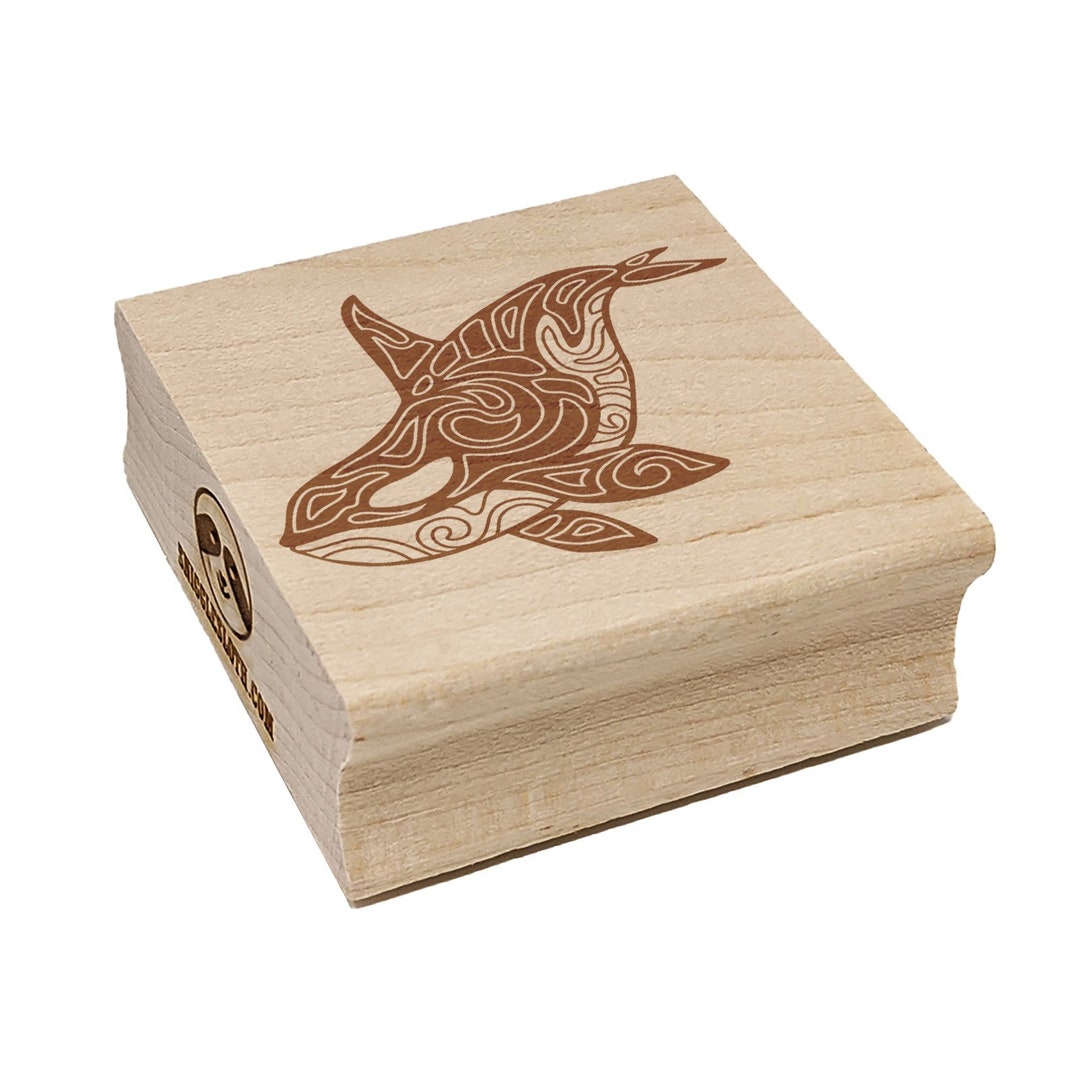 Tribal Orca Killer Whale Square Rubber Stamp for Stamping Crafting - Etsy