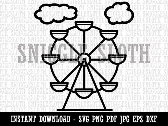 Ferris Wheel Carnival Ride Clipart Instant Digital Download | Etsy