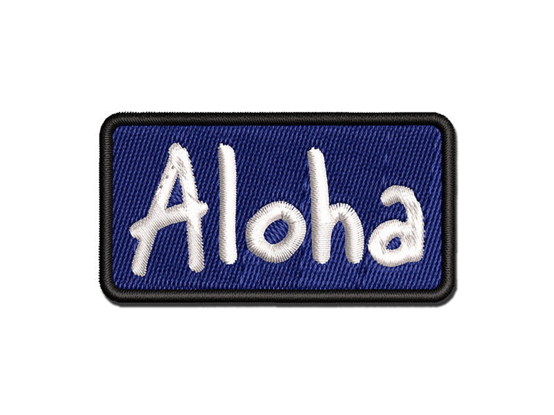 Aloha Fun Text Multi-color Embroidered Iron-on or Hook & Loop Patch ...