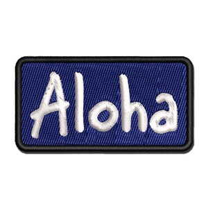 Aloha Fun Text Multi-color Embroidered Iron-on or Hook & Loop Patch ...