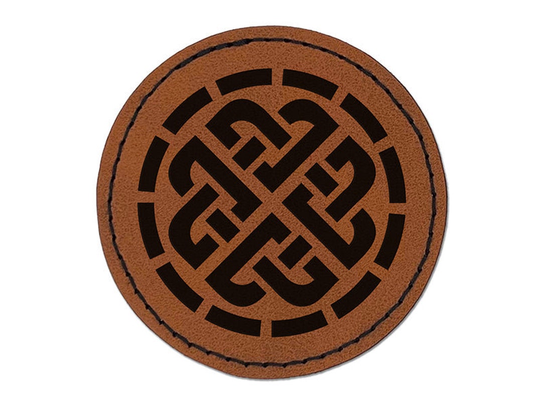 Celtic Shield Knot Ward Symbol of Protection Round Iron-on Engraved ...
