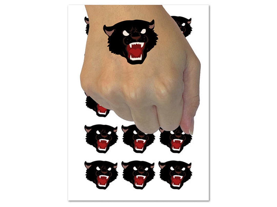 Angry Hissing Cat Face Temporary Tattoo Water Resistant Fake Body Art ...