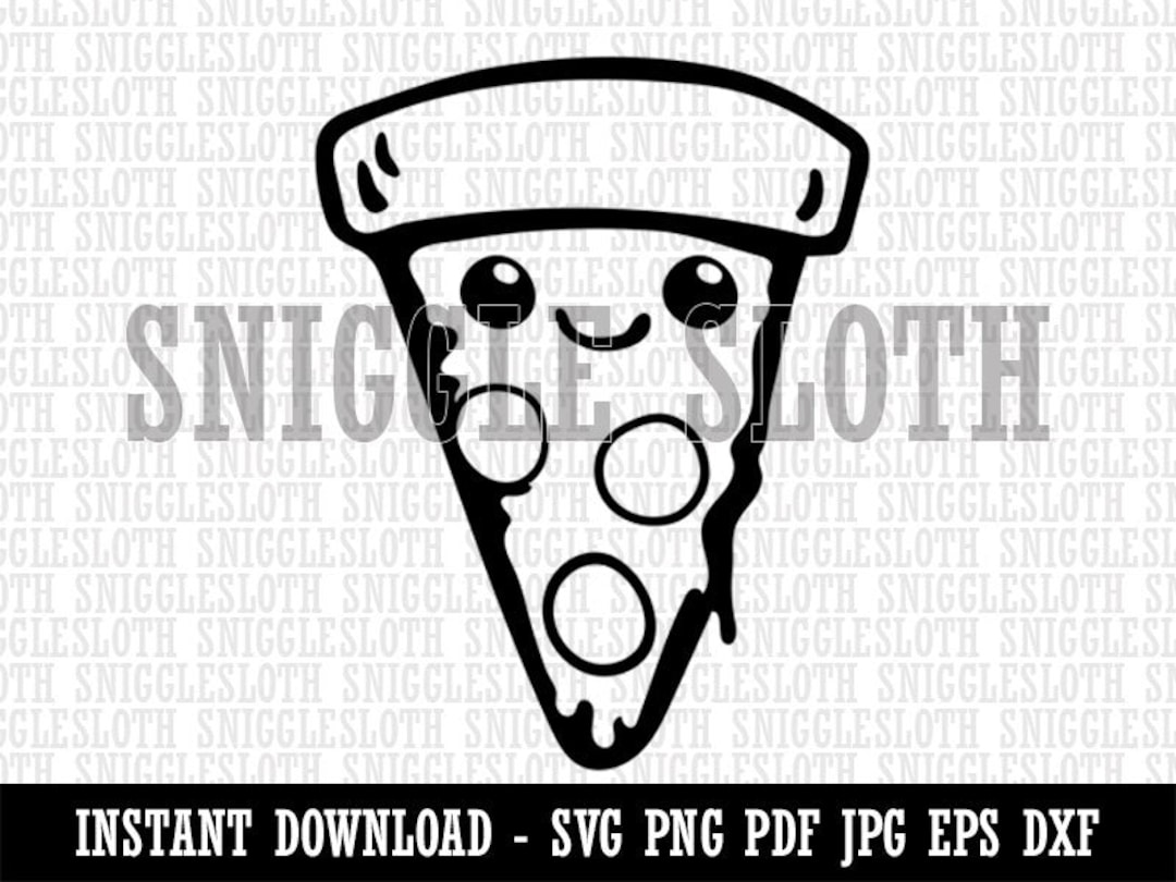 Cute Kawaii Pepperoni Pizza Clipart Instant Digital Download SVG EPS ...