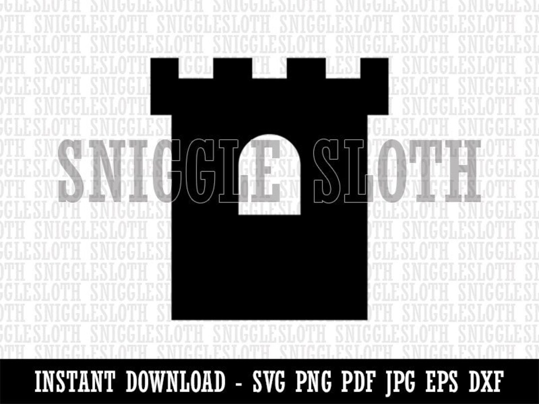 Castle Turret Tower Solid Clipart Instant Digital Download SVG EPS PNG ...