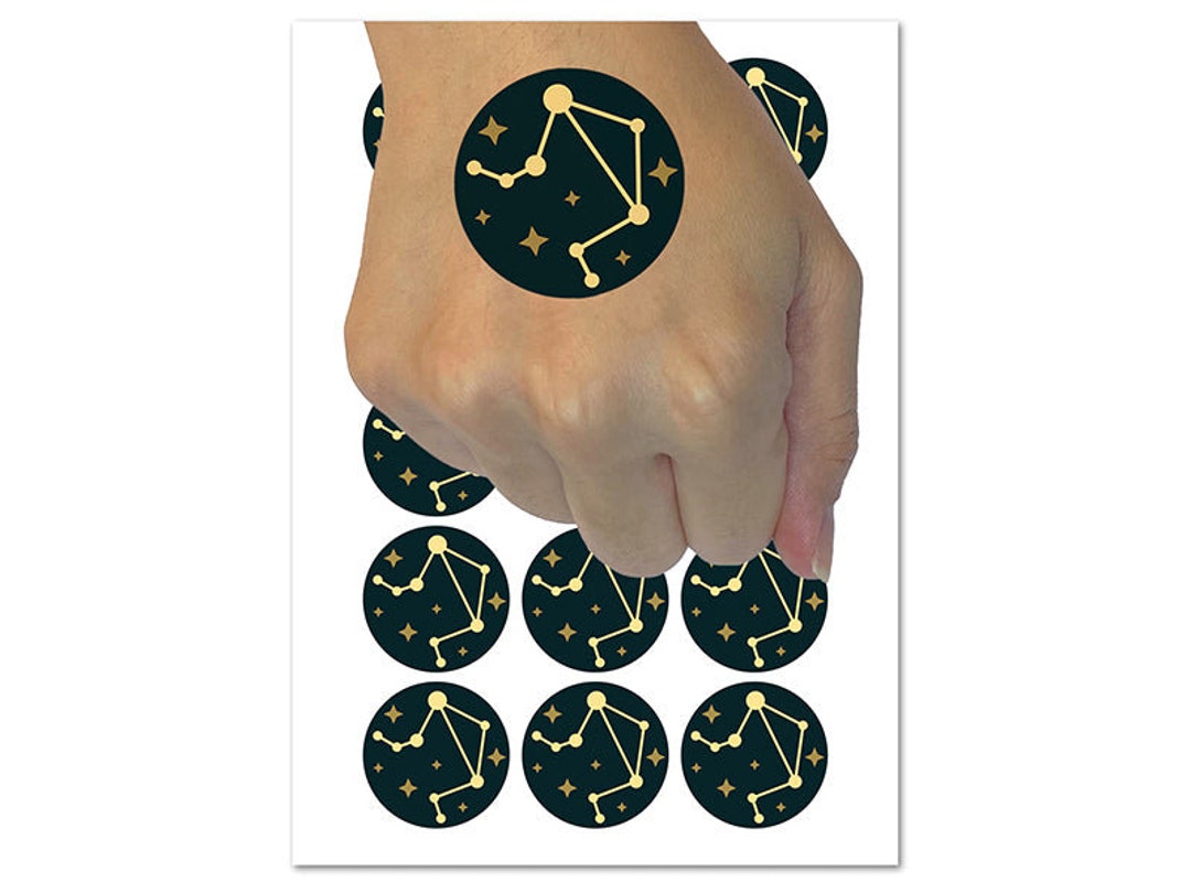 Libra Zodiac Star Constellations Temporary Tattoo Water Resistant Fake ...