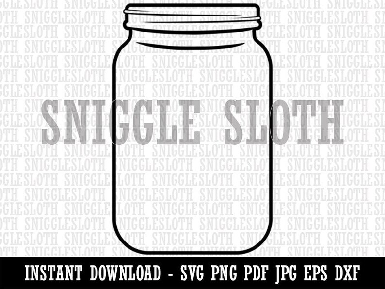 Empty Fillable Glass Mason Jar Clipart Instant Digital - Etsy