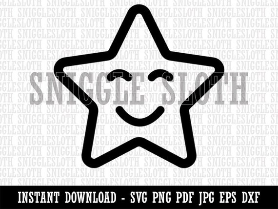 Smiley Face Star Clipart Black And White