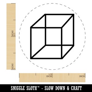 Cube Box Outline Rubber Stamp for Stamping Crafting Planners - Etsy