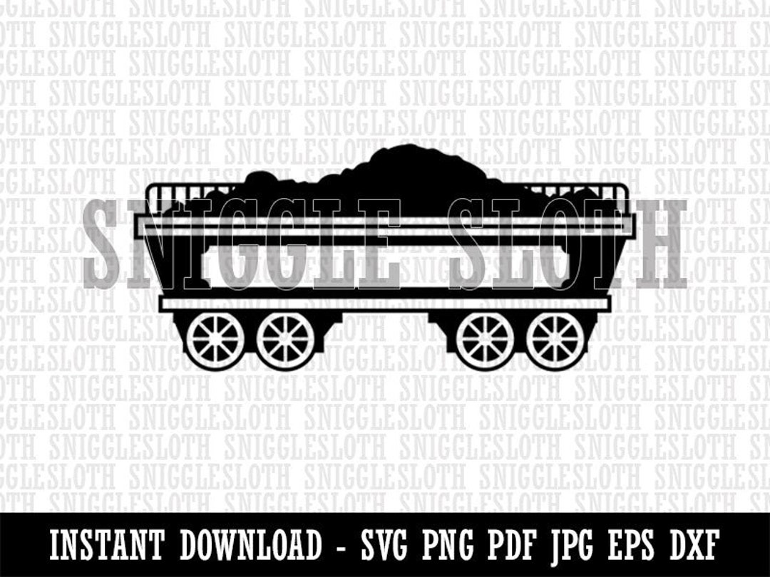 Classic Vintage Locomotive Train Tender Coal Fuel Car Clipart Digital ...