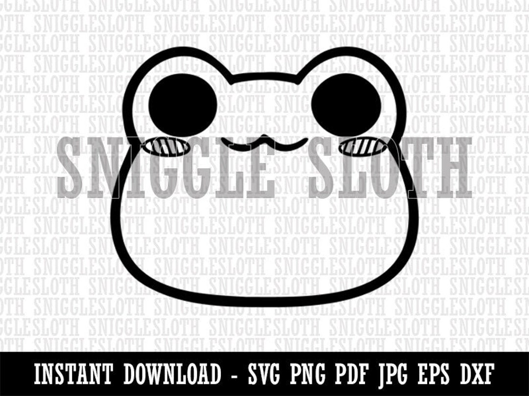 Kawaii Chibi Smug Frog Toad Face Blushing Clipart Digital - Etsy