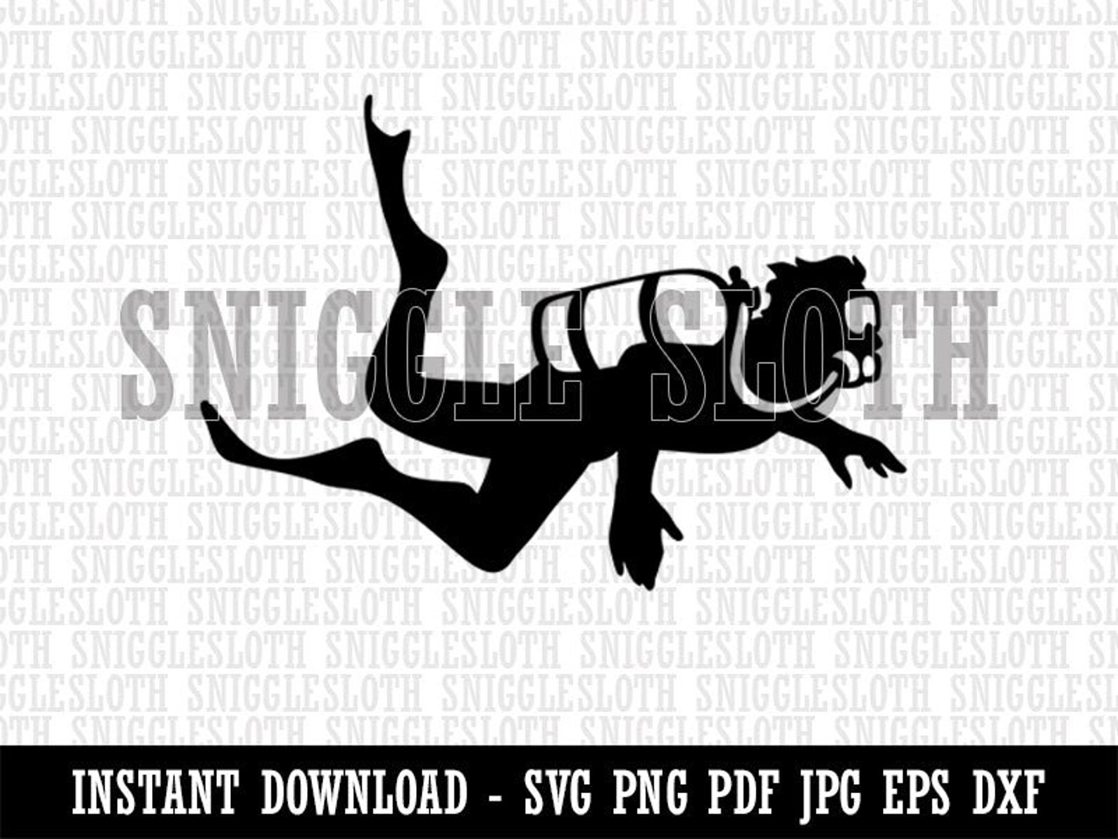 Scuba Diver Diving Swimming in Ocean Underwater Clipart - Etsy