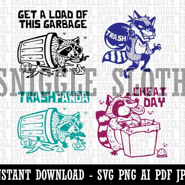 Raccoon Trash Can Svg - Etsy