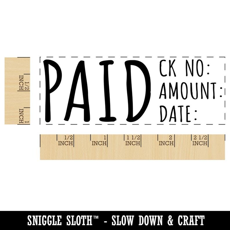Paid Details Check Number Amount Date Invoice Self-inking - Etsy
