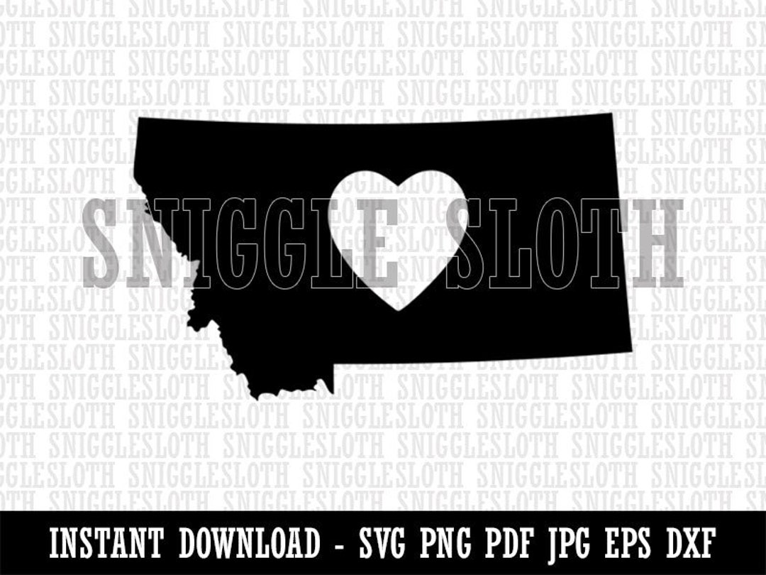 Buy Montana State With Heart Clipart Instant Digital Download SVG ...