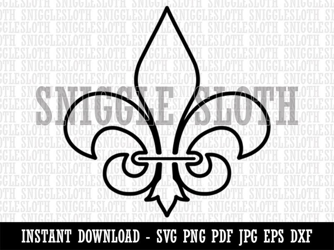 Fleur De Lis Outline Clipart Instant Digital Download SVG EPS - Etsy ...