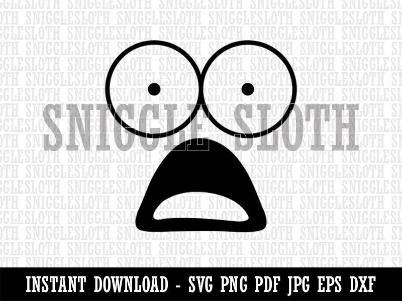 Mouth Agape Shocked Face Clipart Instant Digital Download SVG | Etsy