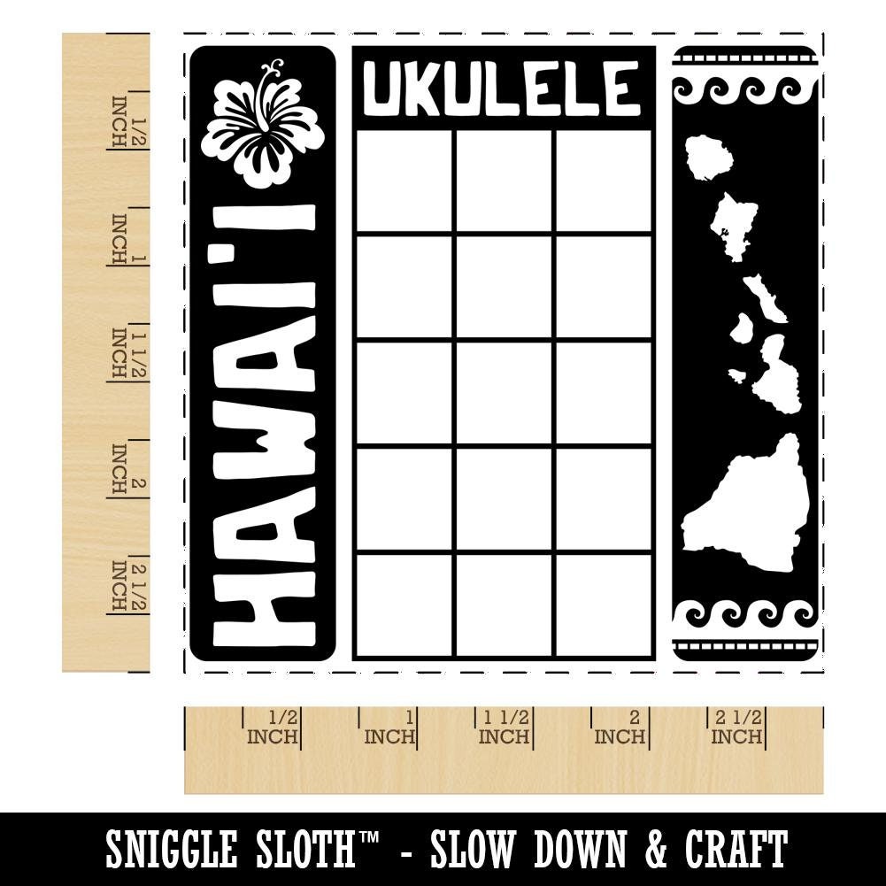 Ukulele Hawai'i Hawaii Chord Chart Square Rubber Stamp for - Etsy