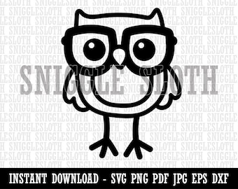 Owl With Glasses - Etsy