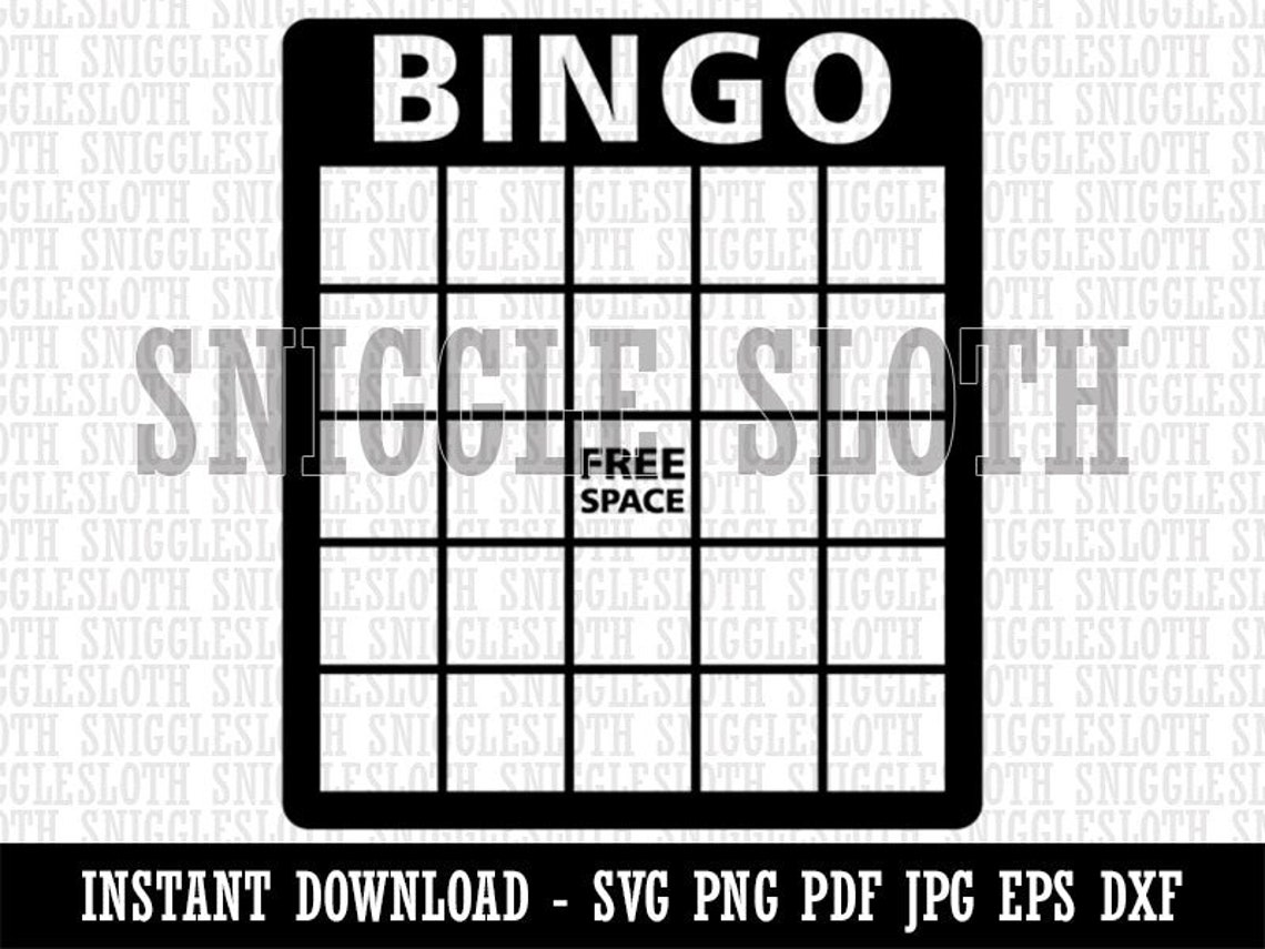 Blank Bingo Card Clipart Instant Digital Download SVG EPS PNG - Etsy UK