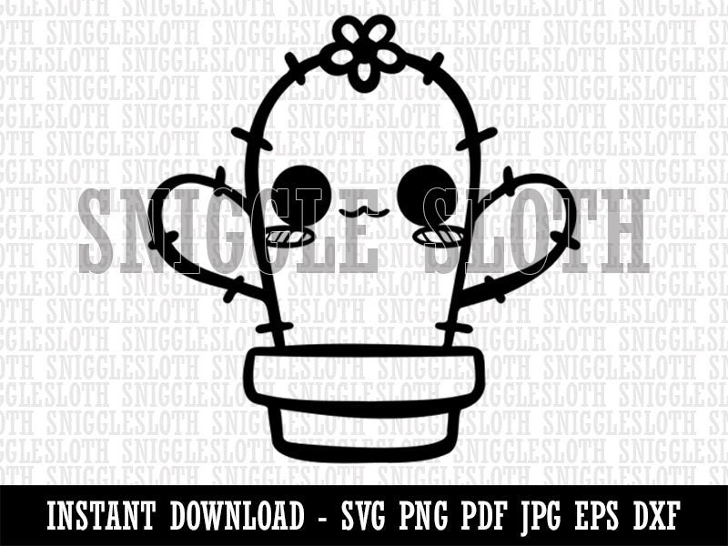 Adorable Kawaii Chibi Cactus in Pot Succulent Clipart Digital - Etsy