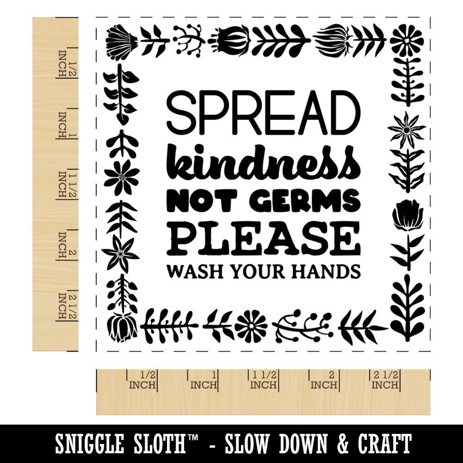 Floral Border Spread Kindness Not Germs Please Wash Your Hands - Etsy