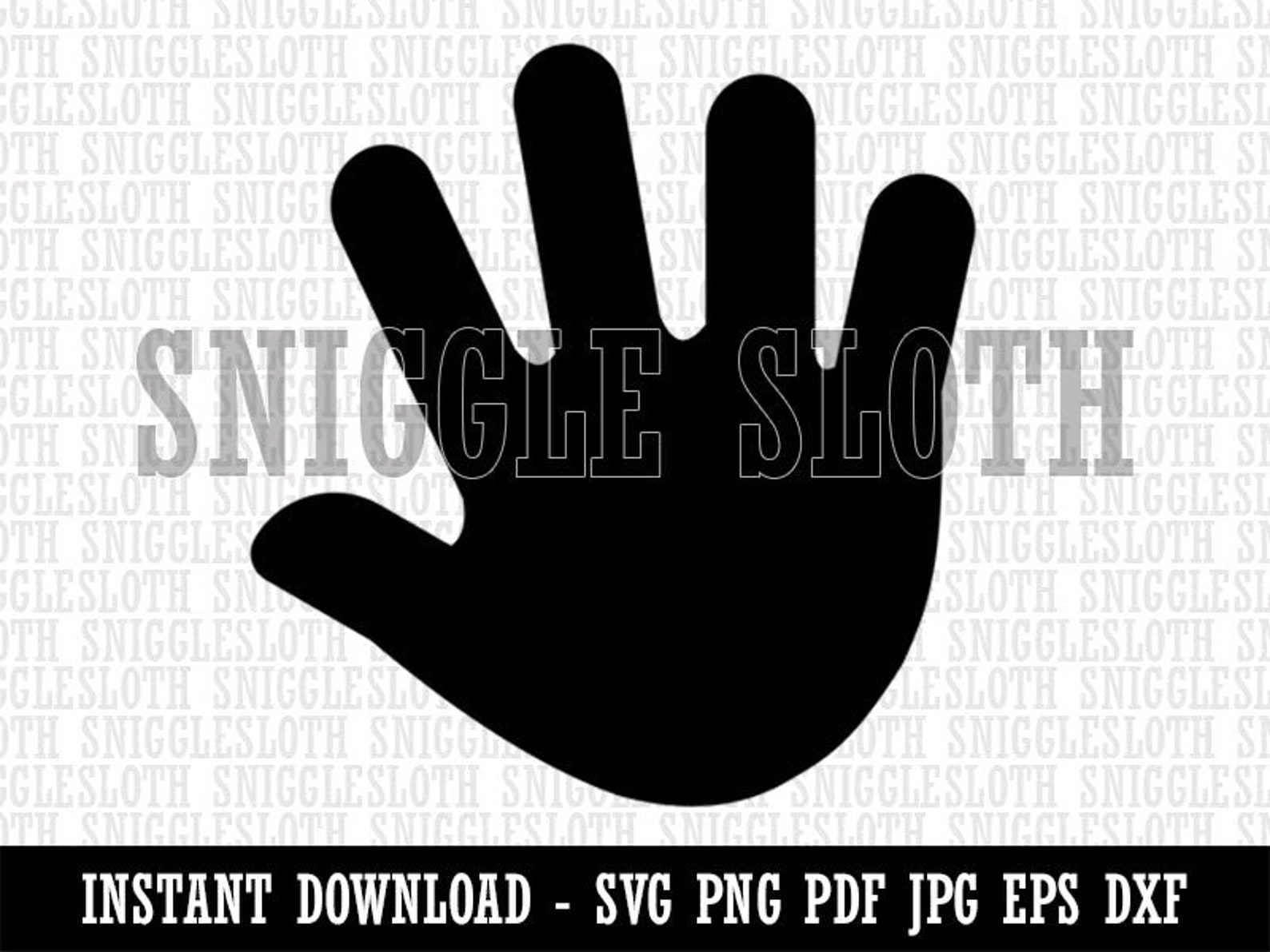 Handprint Solid Clipart Instant Digital Download SVG EPS PNG | Etsy