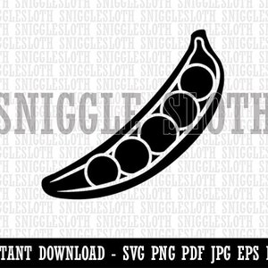 Pea Pod Peapod Vegetable Clipart Instant Digital Download SVG EPS PNG ...