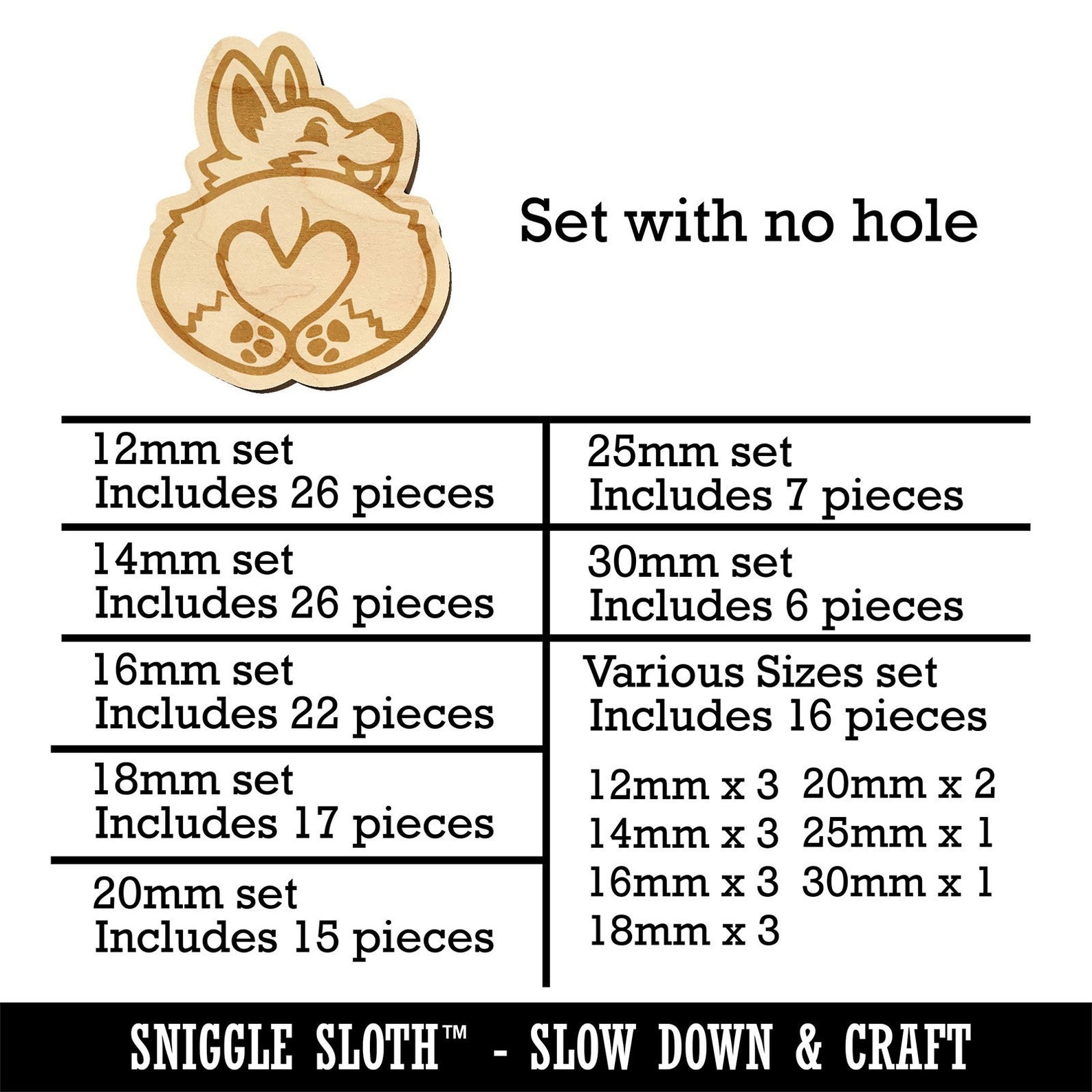 Cute Corgi With a Heart Butt Mini Wood Shape Charms Jewelry - Etsy