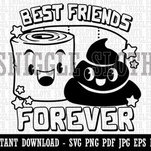 Toilet Paper and Poop Best Friends Forever Friendship Love - Etsy