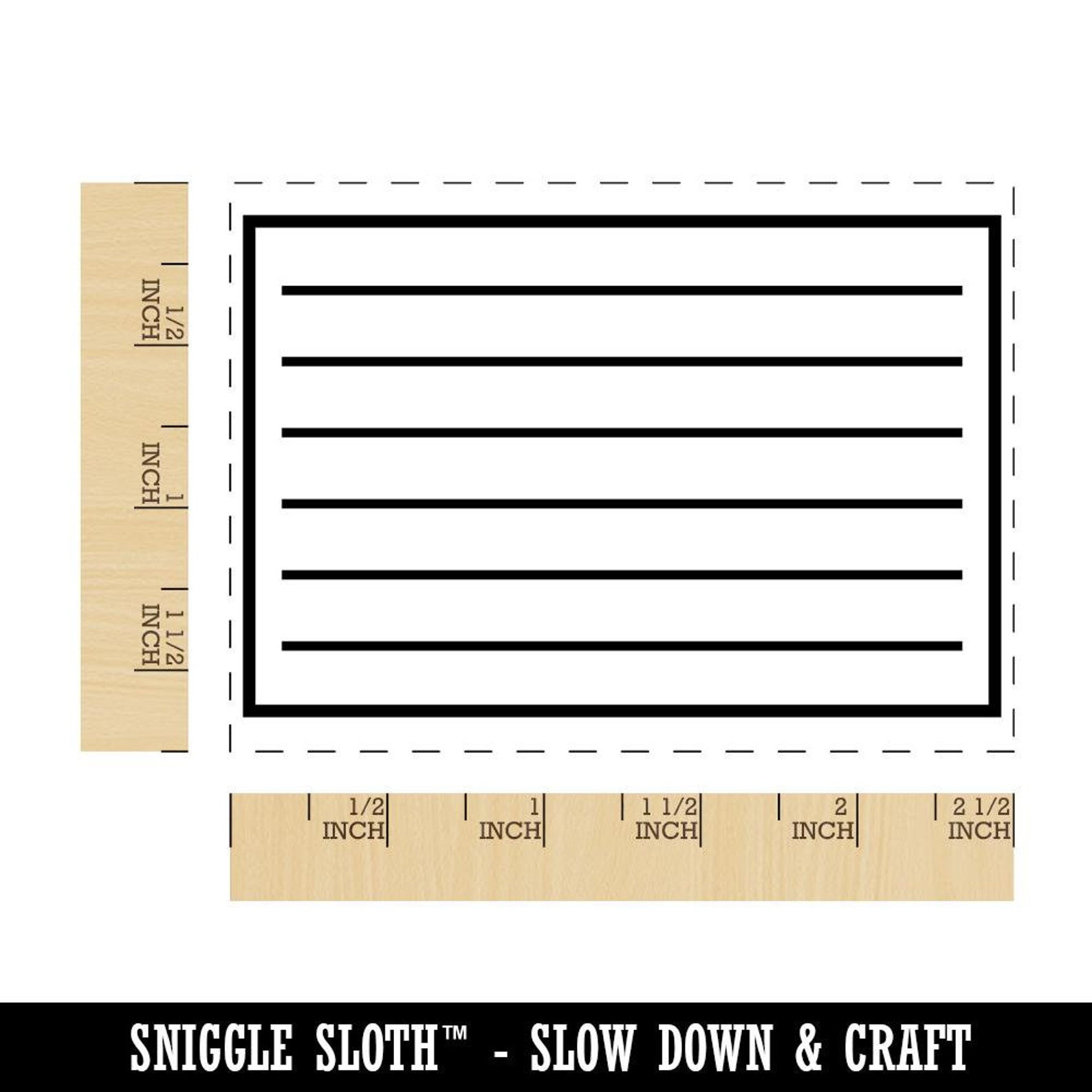 Notecard With Lines Rectangle Rubber Stamp for Stamping - Etsy