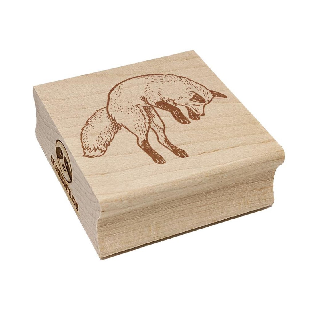 Jumping Leaping Fox Square Rubber Stamp for Stamping Crafting - Etsy