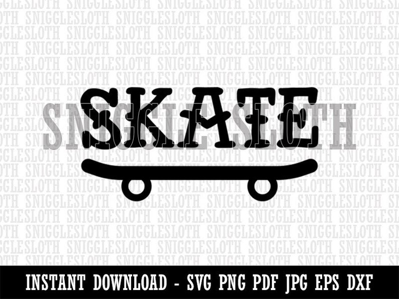 Skate Text on Skateboard Clipart Instant Digital Download SVG - Etsy