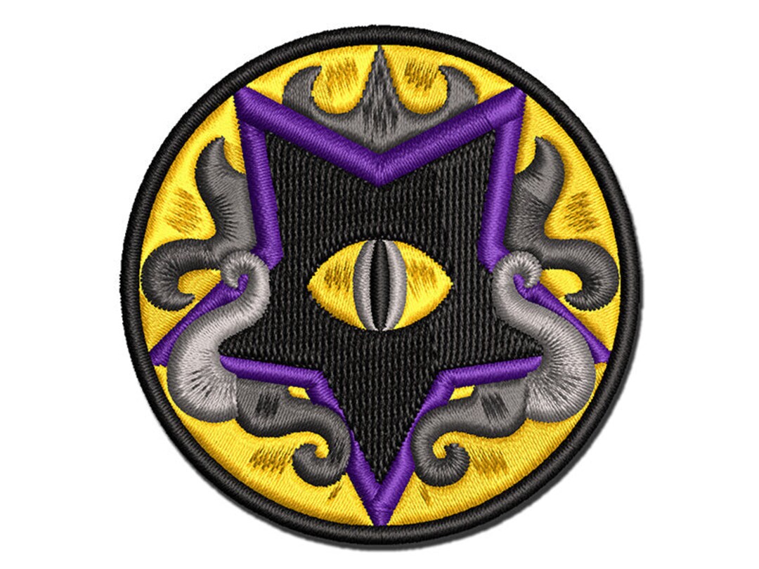 Warlock Pentagram With Tentacles and Eye Multi-color Embroidered Iron-on Patch Applique - Etsy