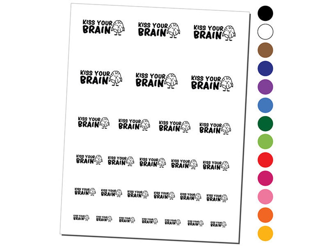 Kiss Your Brain Teacher Student School Temporary Tattoo Water - Etsy