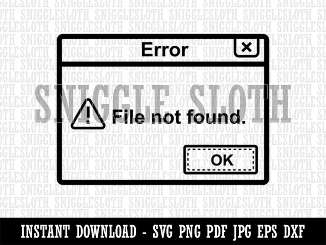 Error File Not Found Computer Technology Clipart Digital - Etsy