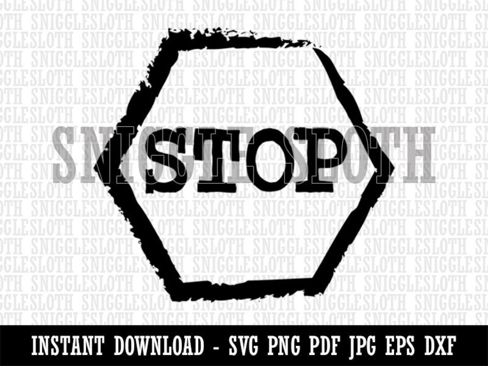 Stop Sign Sketch Clipart Instant Digital Download SVG EPS PNG | Etsy