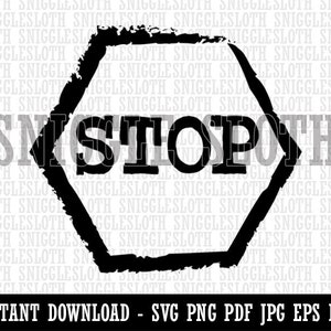 Stop Sign Sketch Clipart Instant Digital Download SVG EPS PNG Pdf Ai ...