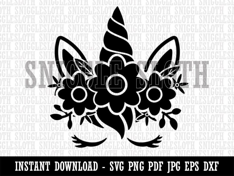 Pretty Sleepy Unicorn Face Clipart Instant Digital Download - Etsy