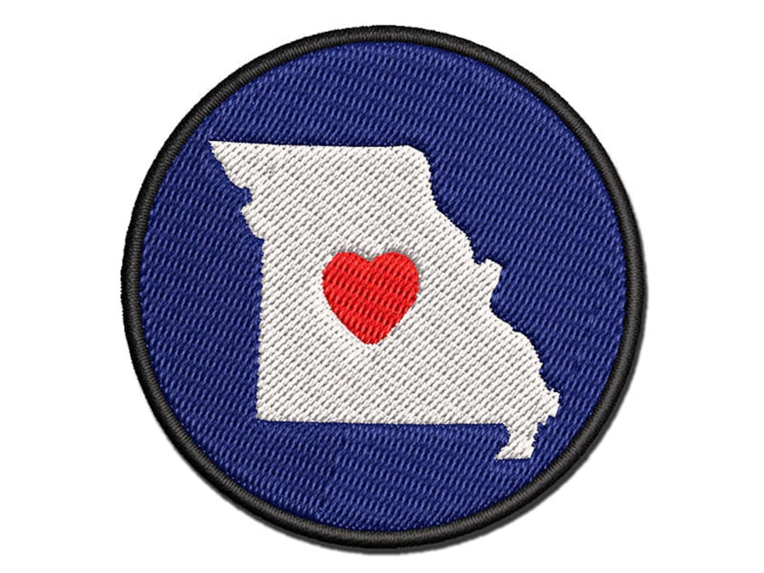 Missouri State With Heart Multi-color Embroidered Iron-on - Etsy